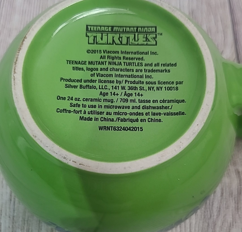 Viacom Teenage Mutant Ninja Turtles Cowabunga Coffee Mug Cup Green 24oz ...