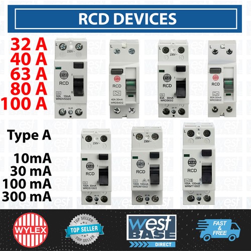 Wylex RCD Residual Current Device DP 32A 40A 63A 80A 100A TYPE A 30mA ...