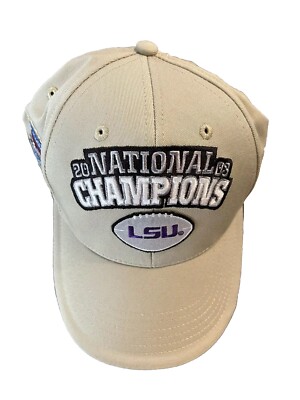 LSU 2003 National Champions Logo Cap Hat Nike Nokia Sugar Bowl Beige ...