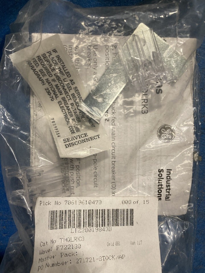 GE, THQLRK3, MAIN BREAKER RETAINER KIT, NEW | eBay