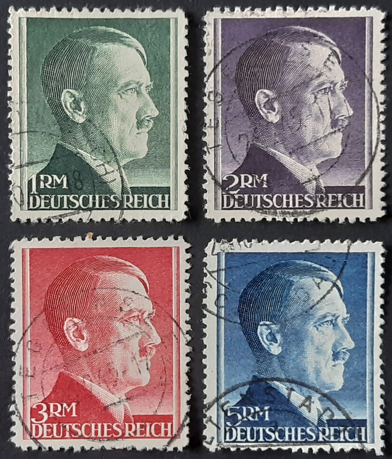 Germany Third Reich 1942 SG799-802 high value Hitler portraits, P 12½ ...
