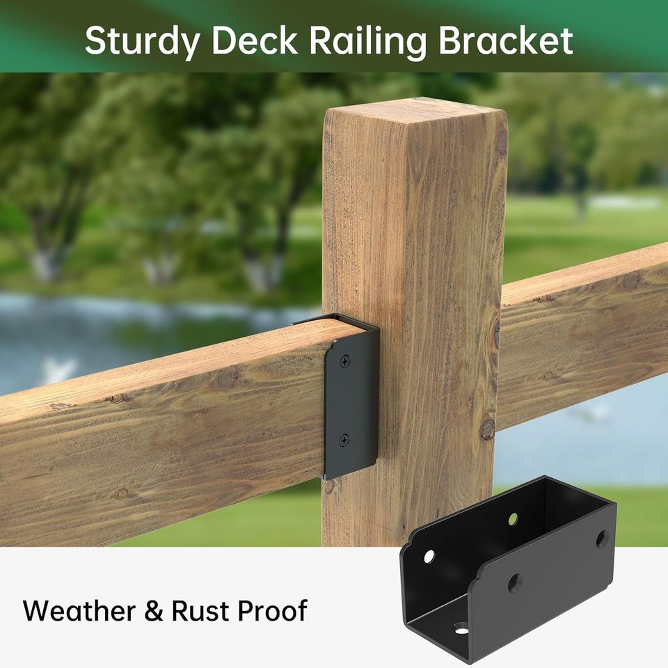 12PCS 2”x 4” Stainless Steel Deck Railing Brackets Horizontal 12 Pcs ...