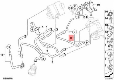 Genuine BMW E70 E71 X5 X6 SUV Radiator Coolant Hose OEM 17127589733 | eBay