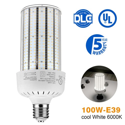 100W LED Corn Cob Bulb Commercial Warehouse Garage Workshop Light 5000K ...