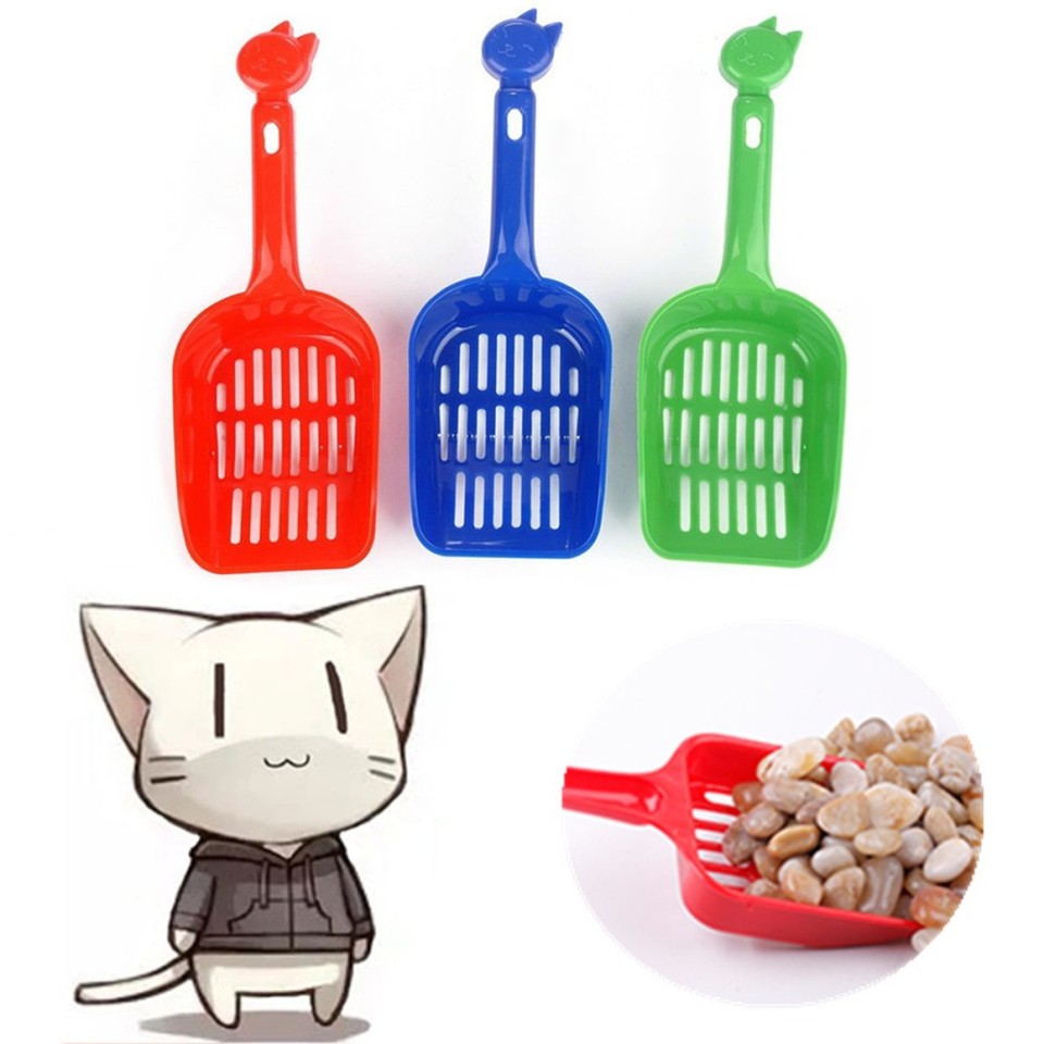 9 pcs Plastic Cat Litter Box Poop Scoop Boxes Scooper Pet Sift ( Color ...