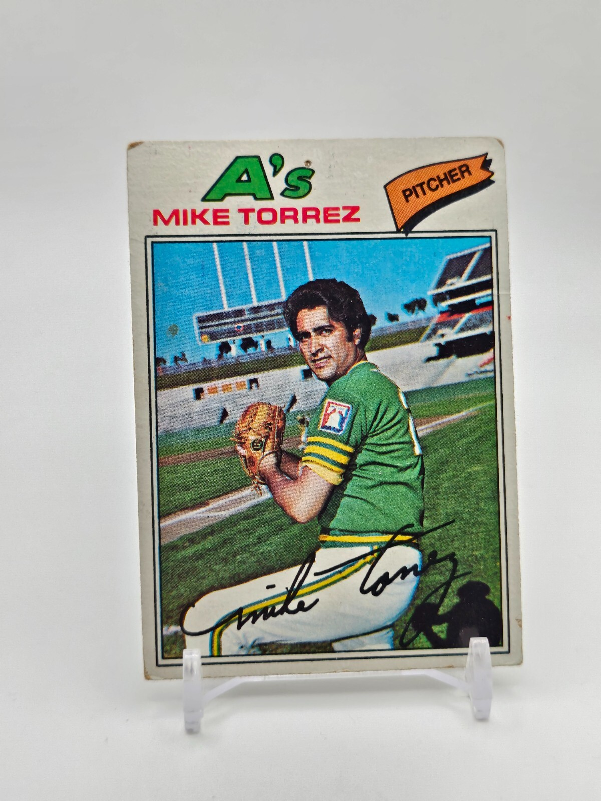 Mike Torrez FACSIMILE AUTO 1977 Topps #365 Oakland A's VINTAGE TRADING ...