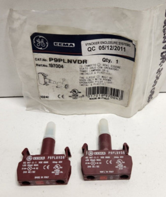 QTY 2 NEW OLD STOCK! GENERAL ELECTRIC 24V OPERATOR PILOT LIGHT BLOCKS ...