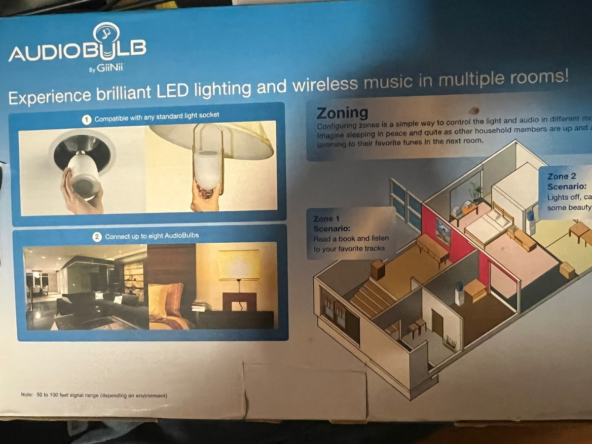 Audiobulb Wireless Speakers LED Light Bulb With Integrated Bluetooth