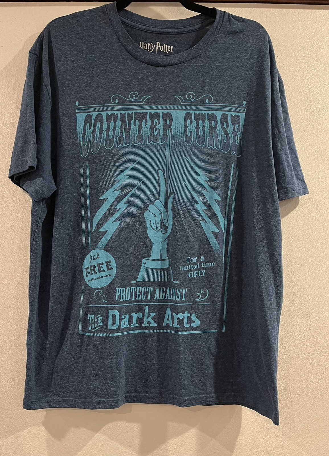 Harry Potter Counter Curse Men's T-shirt Lootcrate Size XL Blue | eBay
