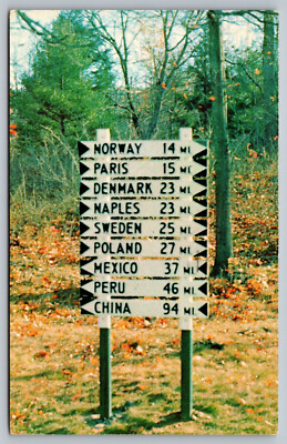 Postcard Maine Sign Post E13 | eBay