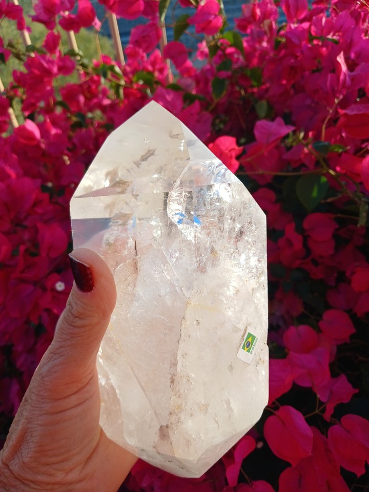 Large Brazilian Double Terminated Clear Quartz Crystal Natural 8", 1.84 ...