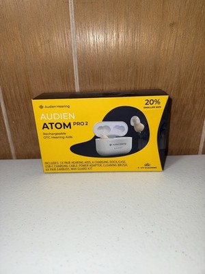 Audien Atom Pro 2 Rechargeable OTC Hearing Aids Case Tips Manual ...