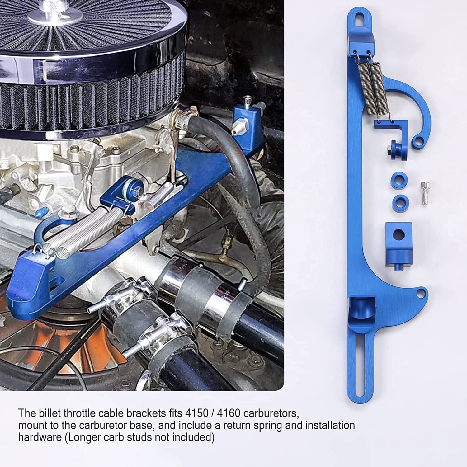 Aluminum Throttle Cable Carburetor Bracket For 4150 4160 Carb 307 350 ...