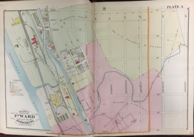 ORIG 1889 HARRISBURG, DAUPHIN COUNTY, PA PUTNAM PARK, LOCHIEL STATION ...