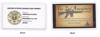 Gun Permit; United States; Carry Card; Laminated Gun Permit; Badge ...