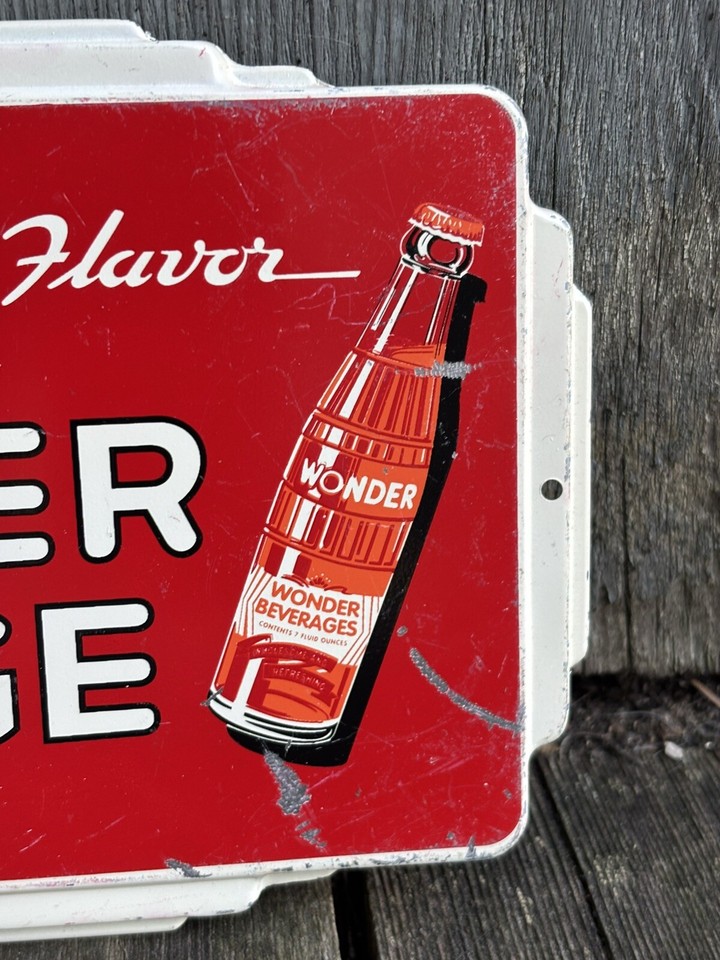1940s Old WONDER ORANGE BEVERAGES Soda Pop Metal Bottle Sign | eBay