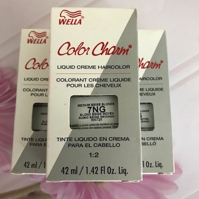 3 Wella Color Charm Permanent Liquid Hair Color 42mL Medium Beige ...