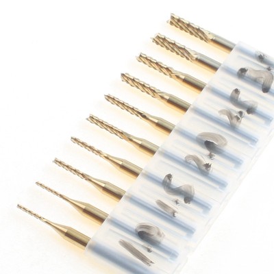 10pcs Titanium Coat Carbide 1.0-3.0mm PCB Carbide Tools, CNC Cutting ...