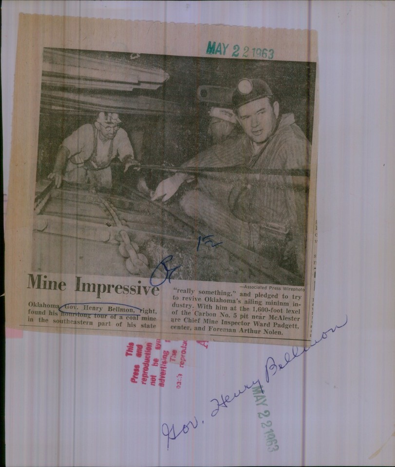 LG870 1963 Wire Photo REALLY SOMETHING Oklahoma Governor Henry Bellmon ...