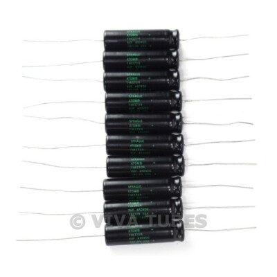 Lot of 10 New Sprague Atom 8uF 450V Electrolytic Capacitors 20% VDC TVA ...