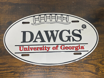 NEW VTG UGA Football METAL License Plate U of Georgia Bulldogs Go Dawgs ...