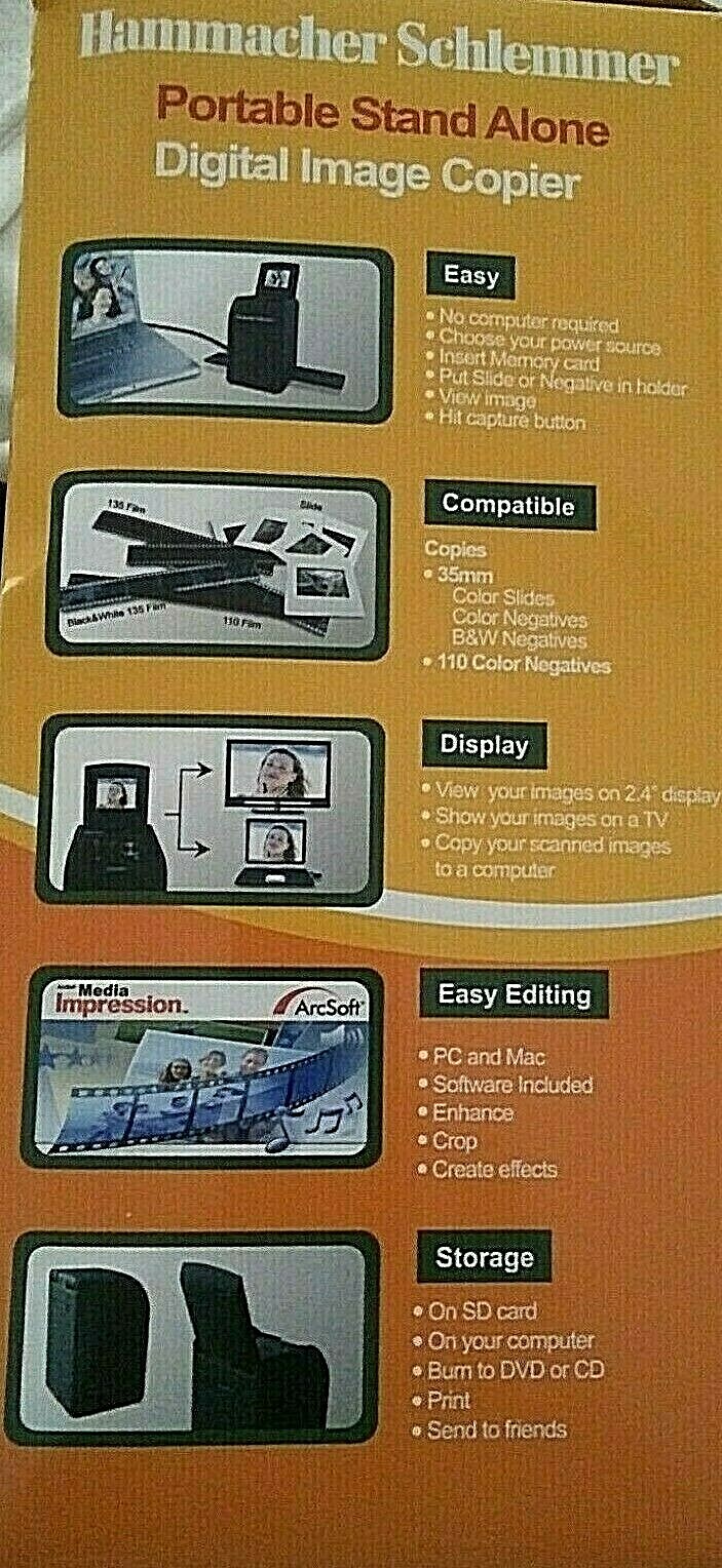 Hammacher Schlemmer Portable Stand Alone Digital Image Copier | eBay