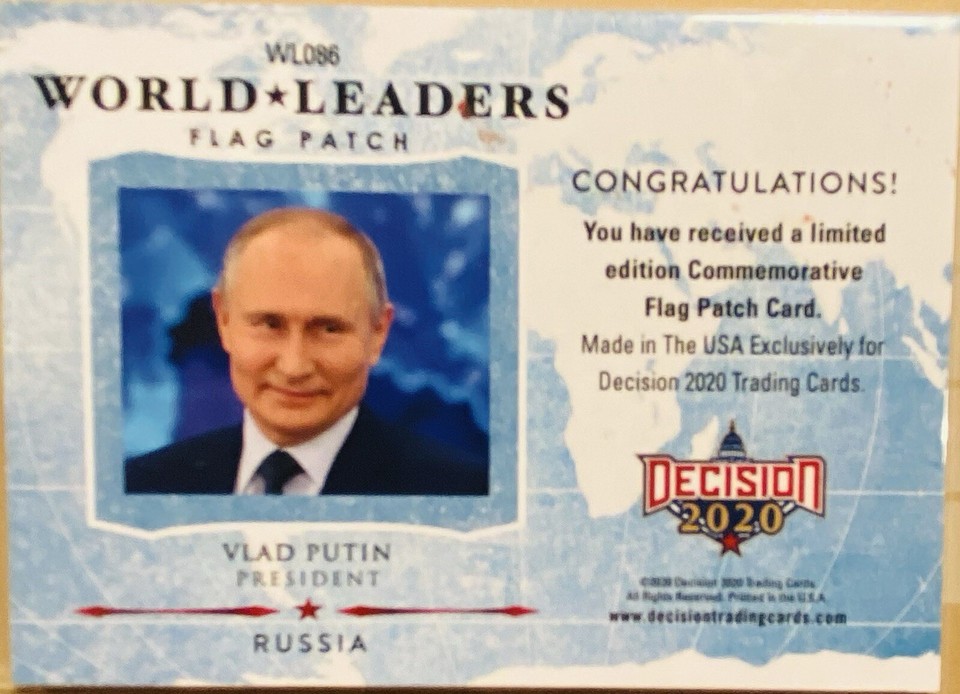 Decisions Flag Patch 2020 Vladimir Putin WL086 Russia Blue Foil 3/5 | eBay