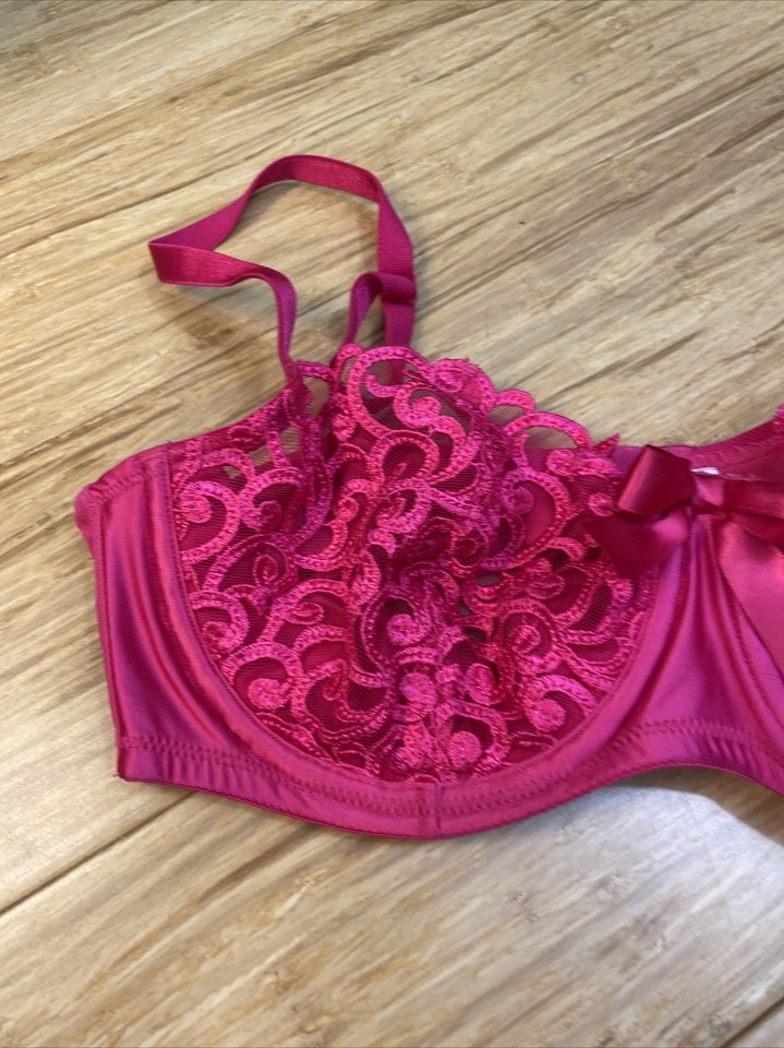 Victoria's Secret Bright Pink Push Up Bra Woman's Size 34D Lingerie KG ...