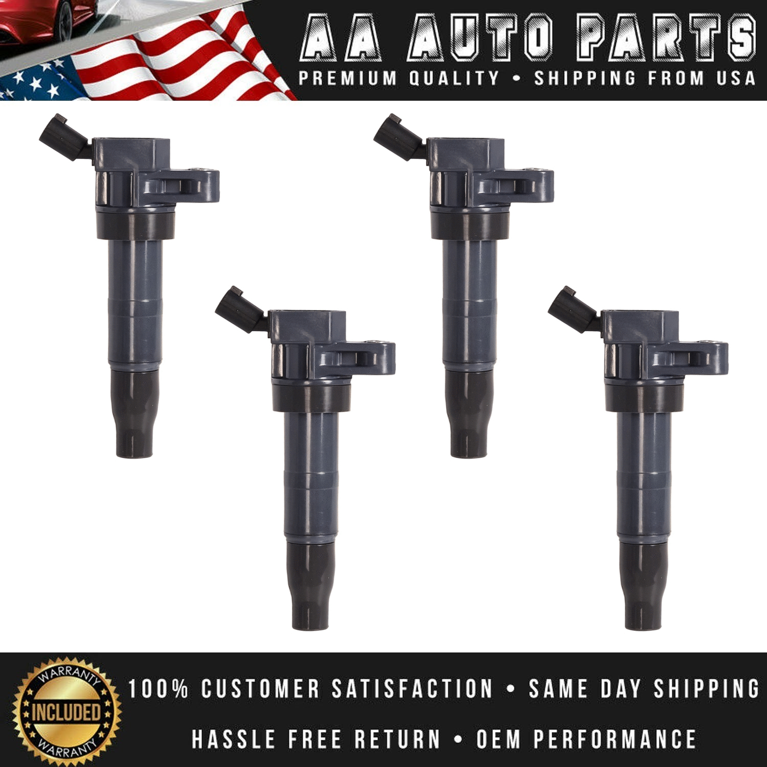 Set of 4 Ignition Coil For Hyundai Genesis Santa Fe Sonata/ Kia Optima ...