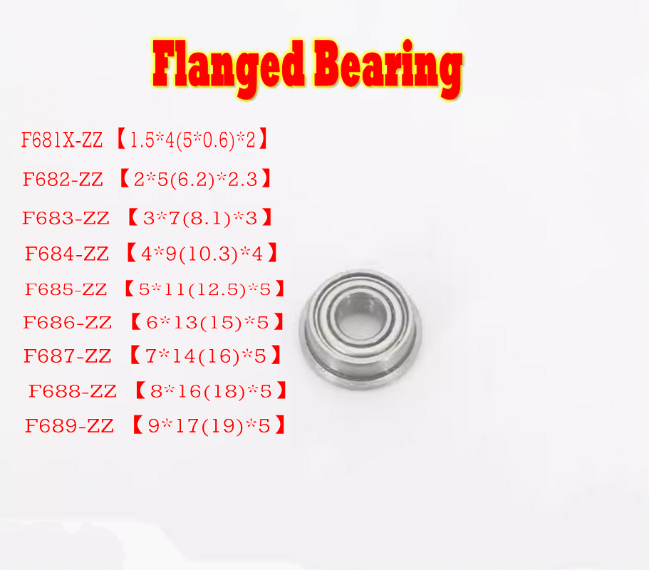 1pcs Flanged Miniature Ball Bearing F681X F682 F683 F684 F685 F686 F687 ...