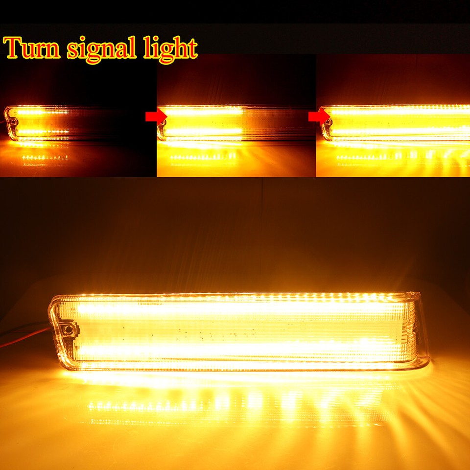 2X Clear Switchback LED DRL Signal Light For 73-79 Ford F-150 Truck 78 ...