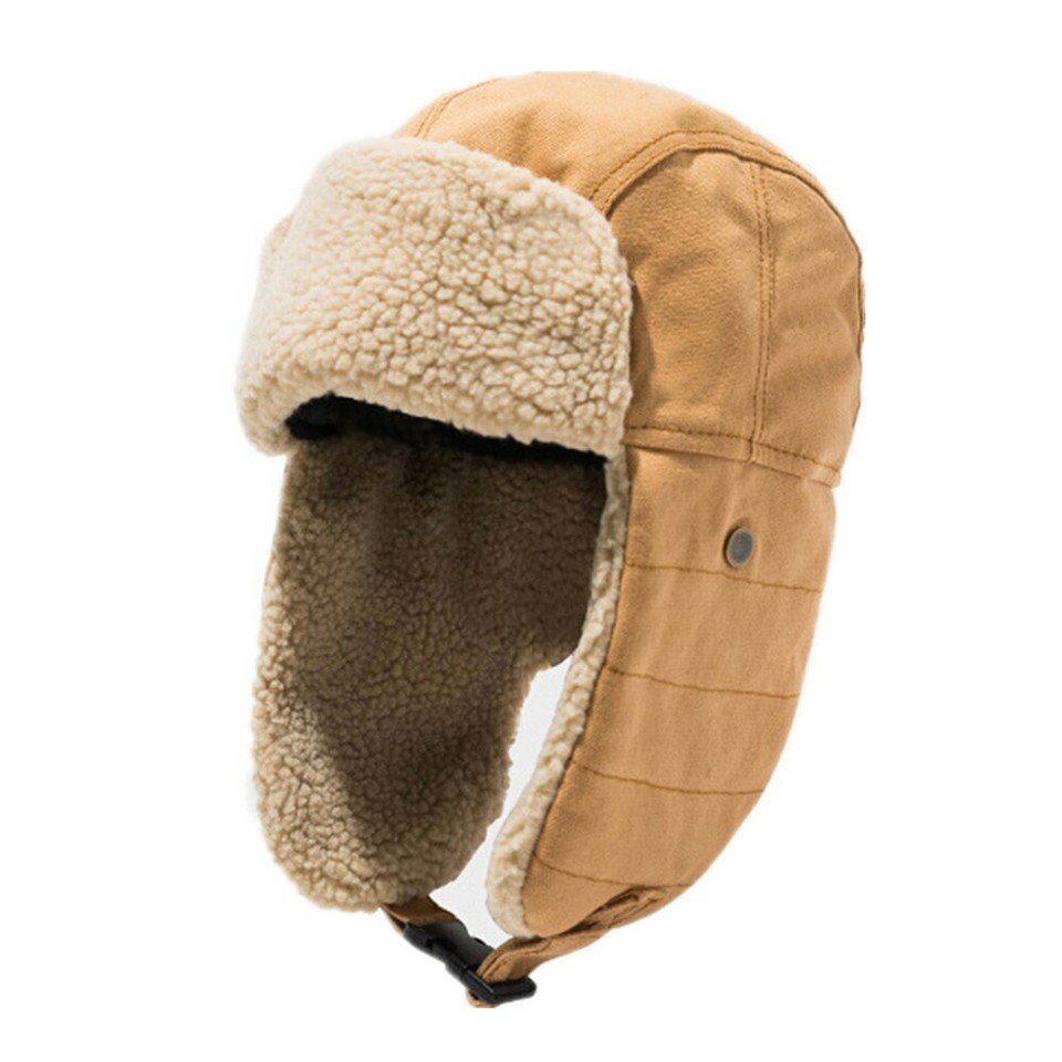 Pilot Hats Vintage Men Women Winter Hat Earflaps Warm Cotton Polar ...