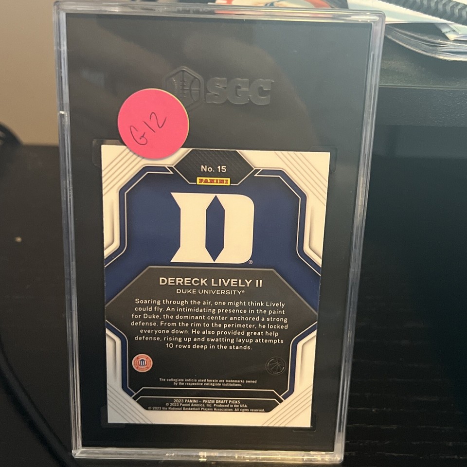 Dereck Lively II 23 Prizm Draft #15 Fireworks RC Duke Mavericks SGC 10 ...