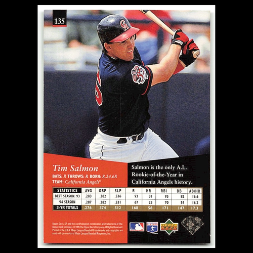 Tim Salmon #135 1995 Upper Deck SP California Angels Baseball Card MLB ...
