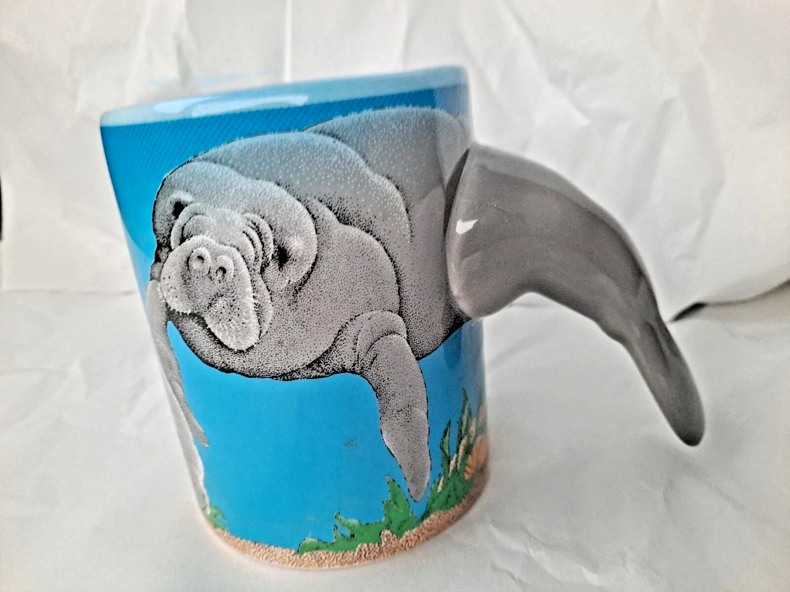 Manatee Sea Cow fish coffee mug cup ceramic c1992 very large 13 ounce ...