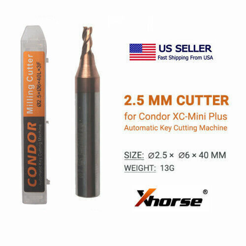 Xhorse 2.5mm Milling Cutter for CONDOR XC-007 XC-MINI Dolphin XP005 XC ...