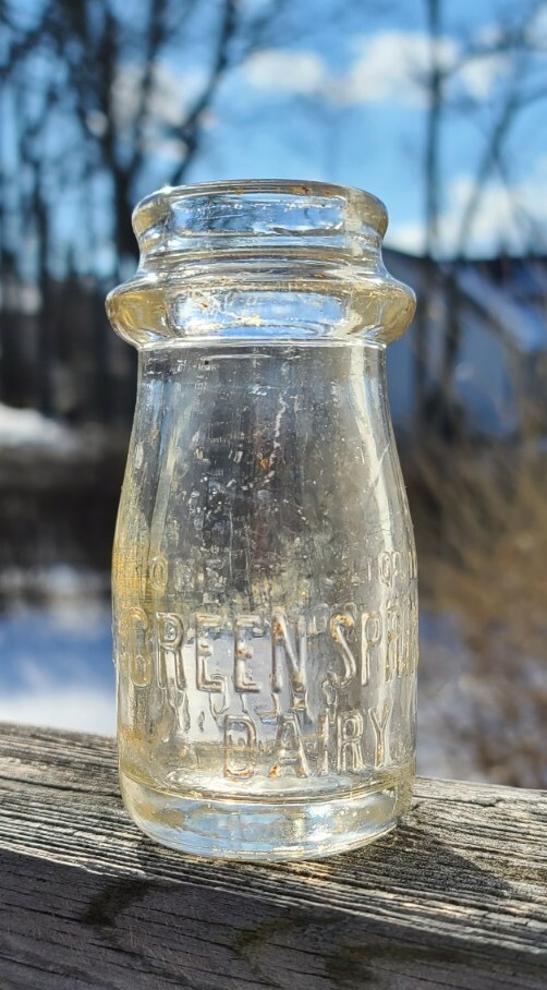 1/4 Pt Gill Milk Bottle Green Spring Dairy Baltimore MD W. 41st St ...