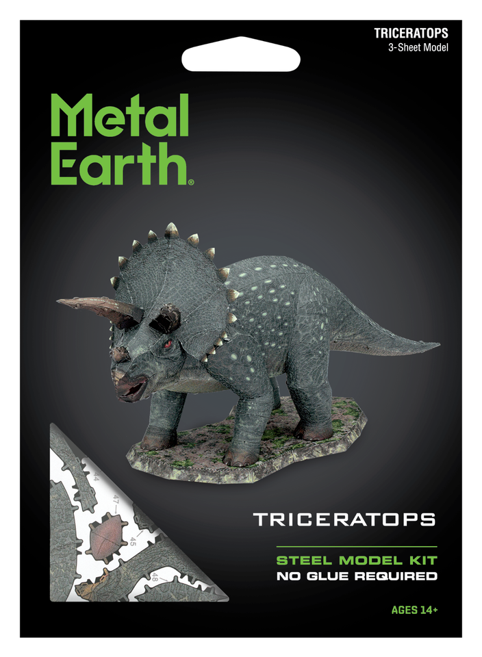 Fascinations Metal Earth TYRANNOSAURUS REX & TRICERATOPS Dinosaurs 3D ...
