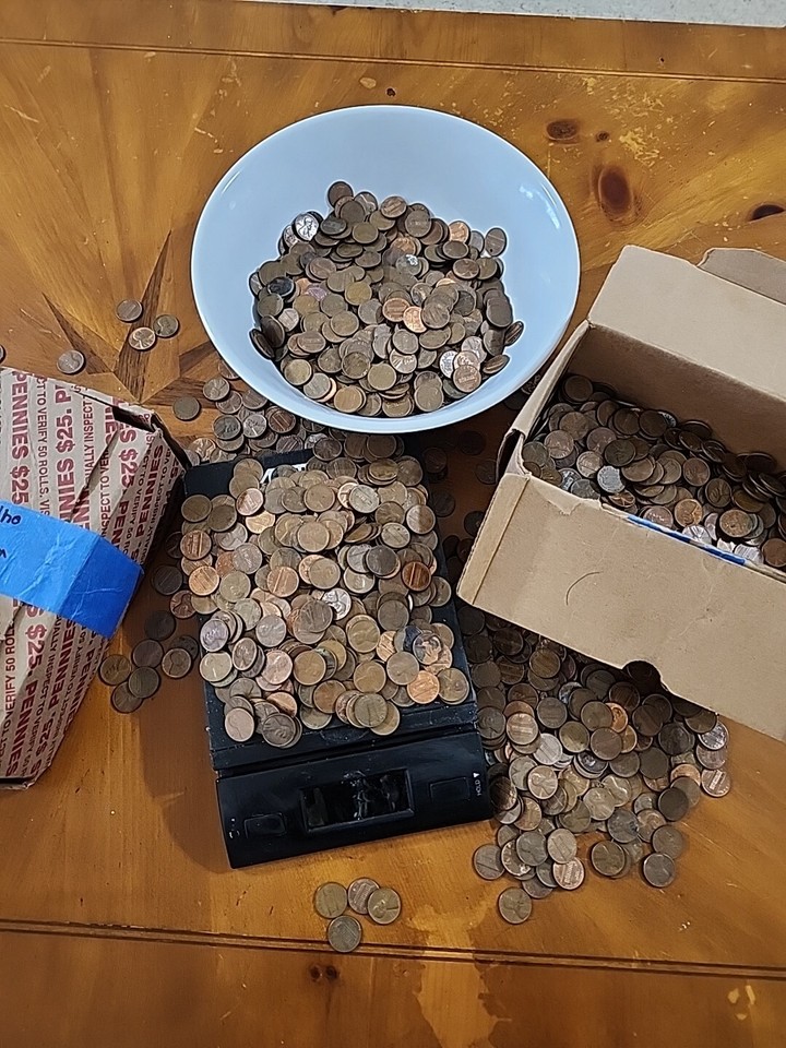 500 copper pennies; unsearched; 3.1 Gram- 1959-1982 inclusive Free ...