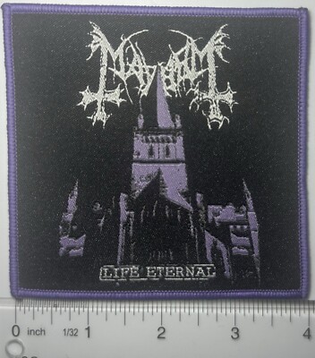 Mayhem Band Life Eternal Purple Border Woven Patch Black Metal | eBay