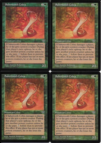 MTG: SABERTOOTH COBRA Mirage COMMON; played, Excellent condition x4 | eBay