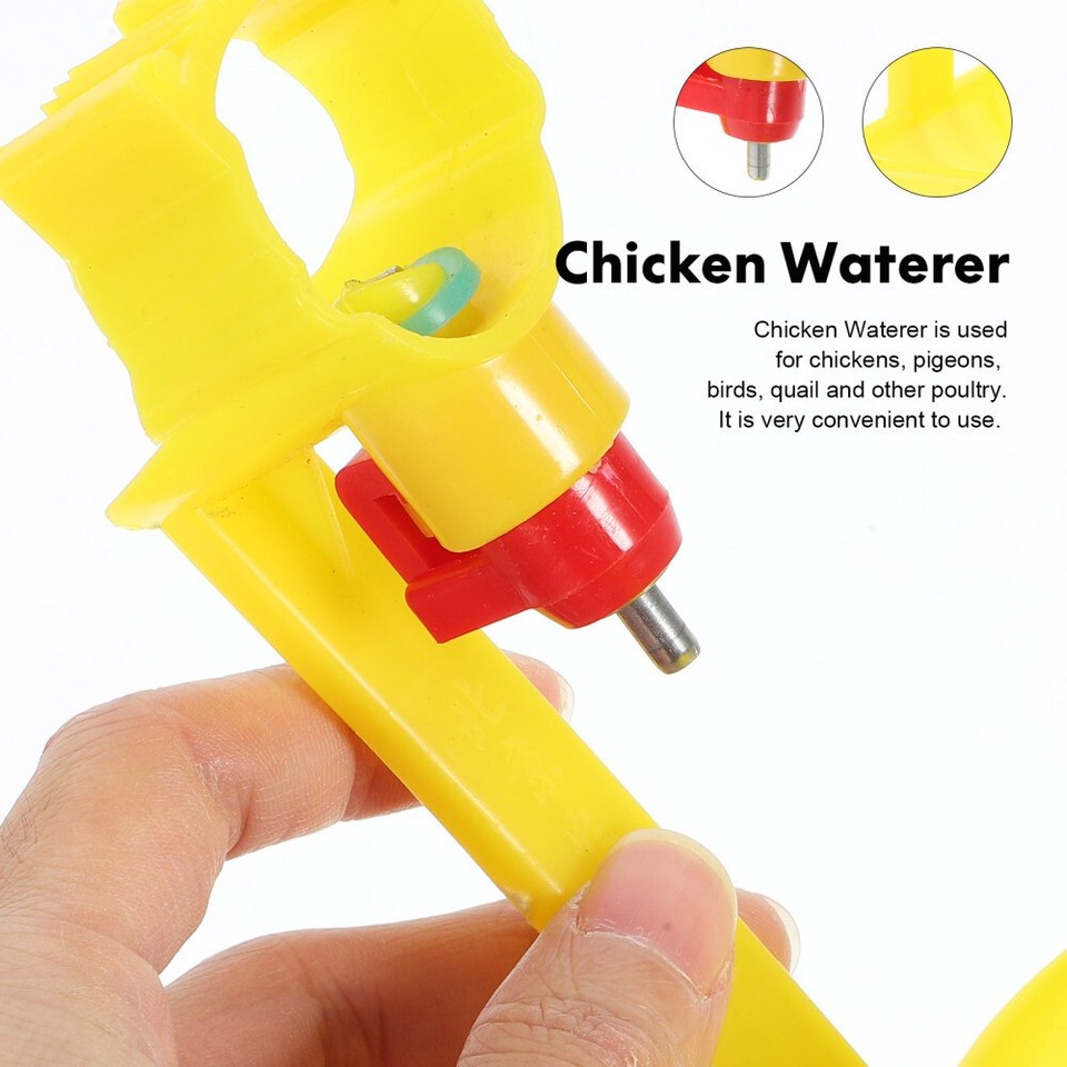6 Pcs Chicken Waterer Container for Chickens Feeder Coop Feeders Yellow ...