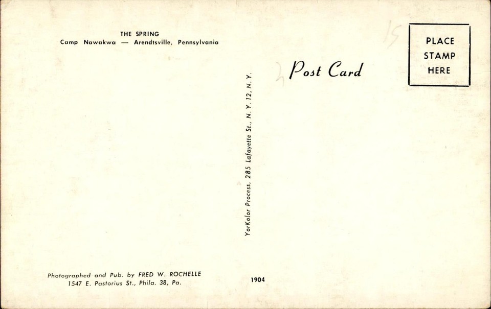 Camp Nawakwa The Spring Arendtsville Pennsylvania Postcard Fred W ...