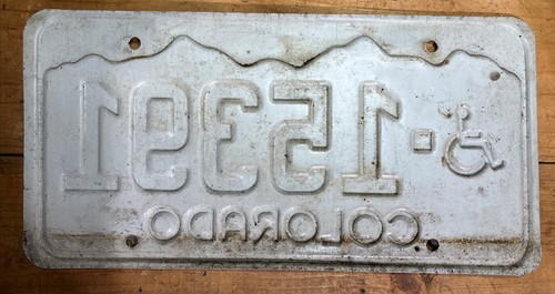 Vintage Colorado Handicap License Plate 1989 15391 | eBay