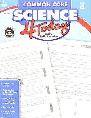 Common Core Science 4 Today, Grade 4: Daily Skill Practice (Common Core ...