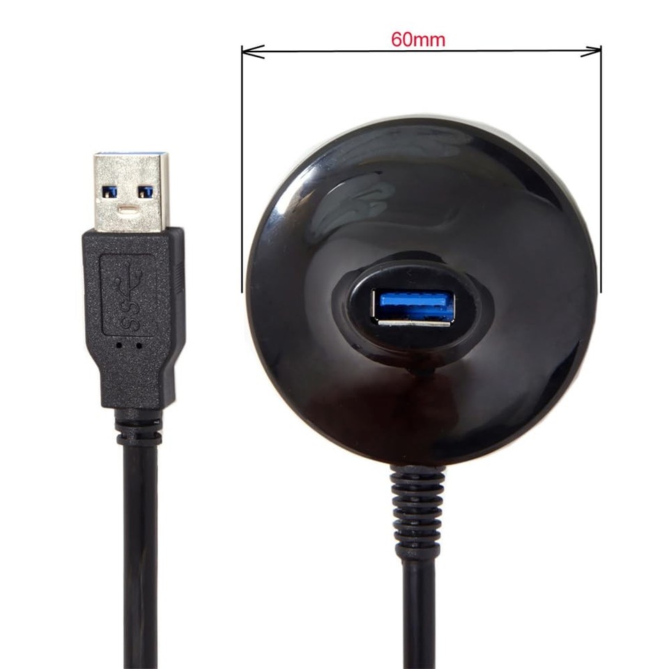 USB 3.0 Type-A Male to Female Extension Dock Station Docking Cable 0.8m ...