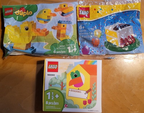 Three LEGO Kits: Birthday Cake 40048, First Duck 30327, Shake It box ...