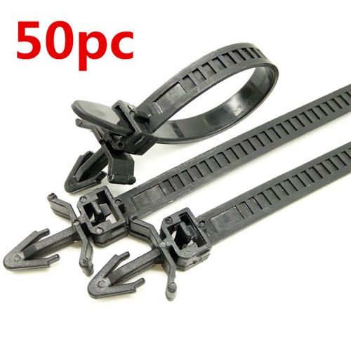 50X Car Fastener Mount Cable Tie Clip Detachable Wrap Attachment Clips ...