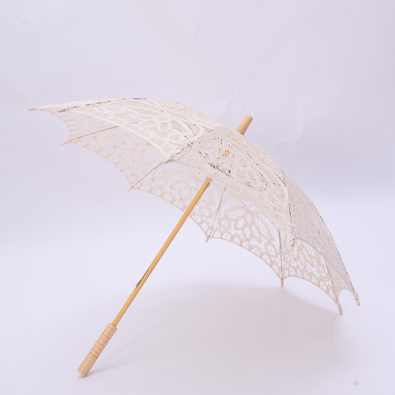Lace Retro Embroidery Sun Lace Umbrella Princess Dance Umbrella Beige ...