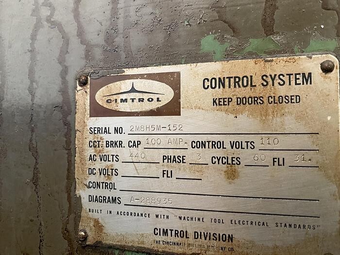 220-8 CINCINNATI-MILACRON "LR" CENTERLESS GRINDER w/MANUAL INFEED ...